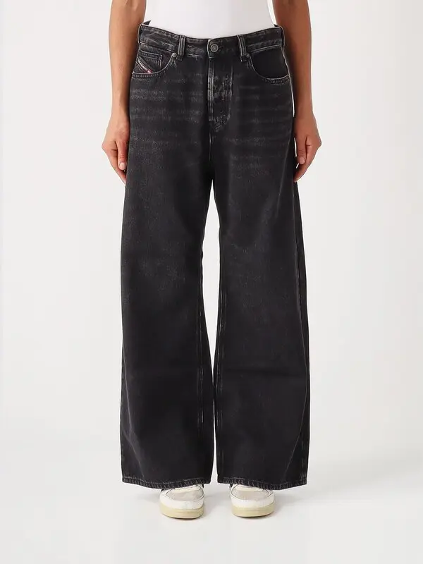 DIESEL® Wash Wide-leg Jeans - Black