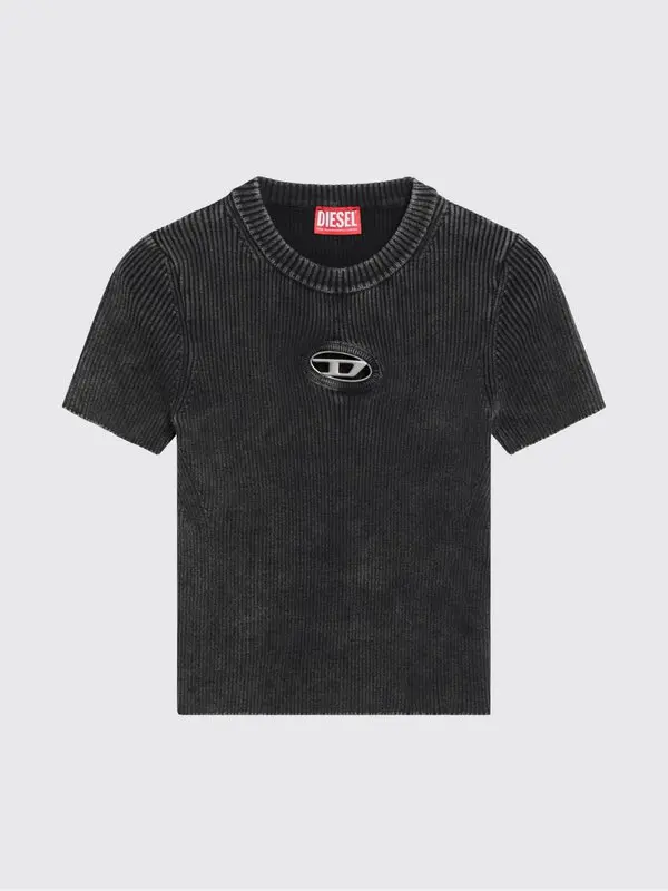 DIESEL® Ribbed T-shirt With Logo Detail