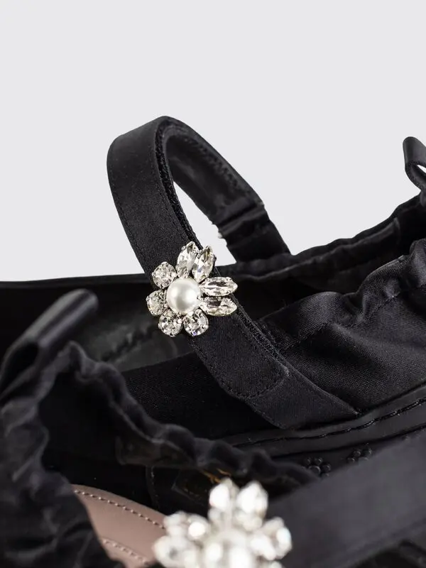 Simone Rocha Embellished Mary Jane Ballet Flats - Black