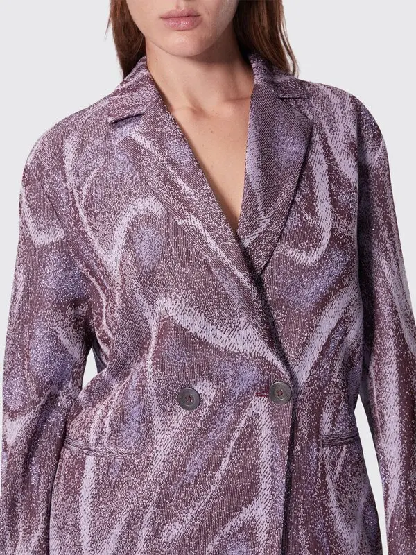 MARGHERITA MACCAPANI Double-breasted Abstract Print Blazer