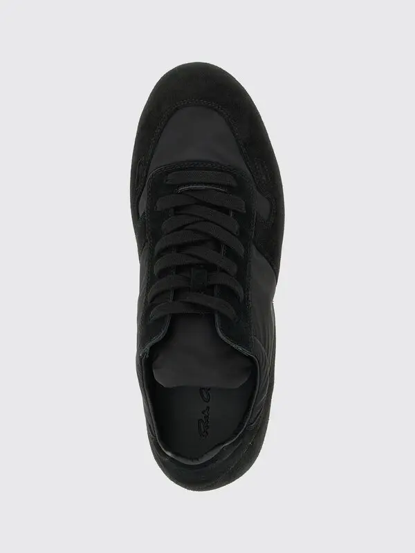Rick Owens Temple Minimal Suede And Nylon Sneakers - Black