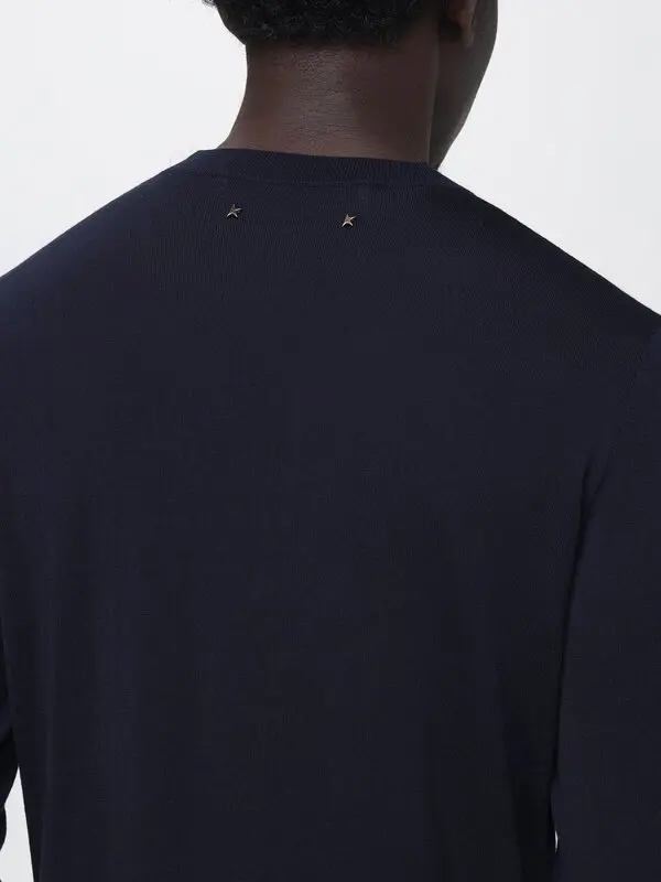 GOLDEN GOOSE Crewneck Jumper In Pure Virgin Wool - Navy