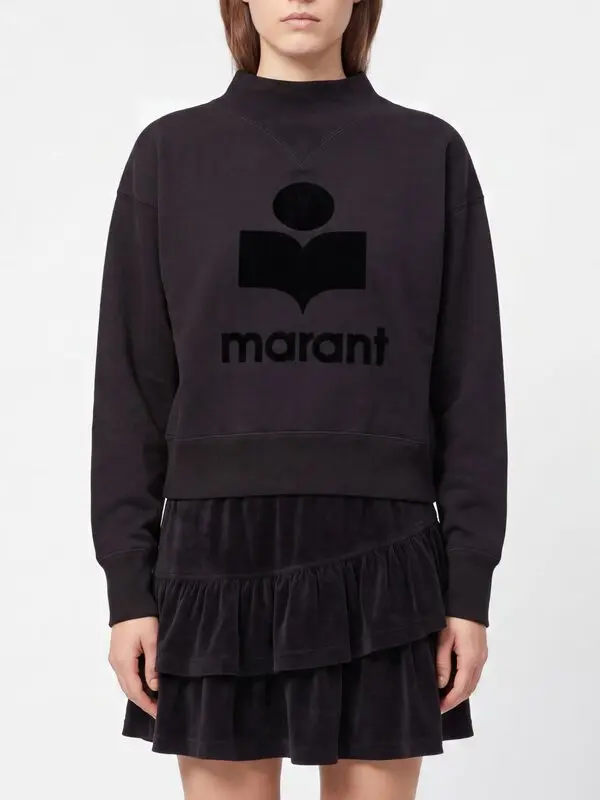 Isabel Marant Étoile Cotton Sweatshirt With Contrast Logo - Black