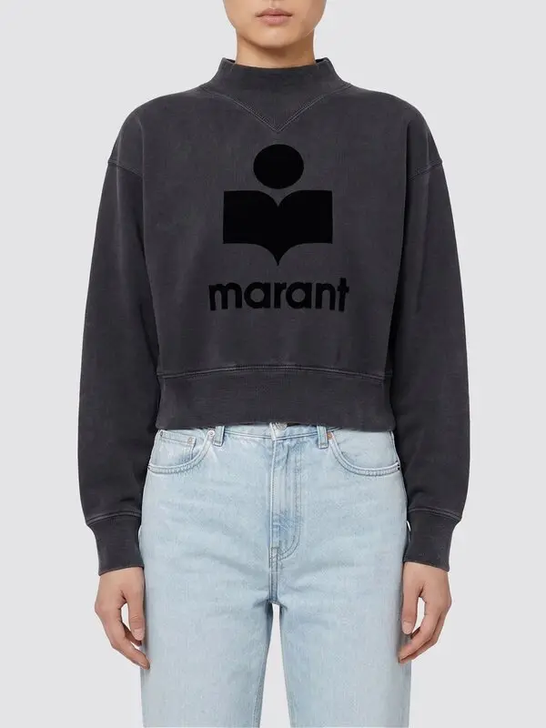 Isabel Marant Étoile High Neck Logo Sweatshirt - Black