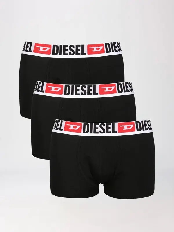 DIESEL® Set Of 3 Stretch Cotton Boxer Briefs With Logo Waistband