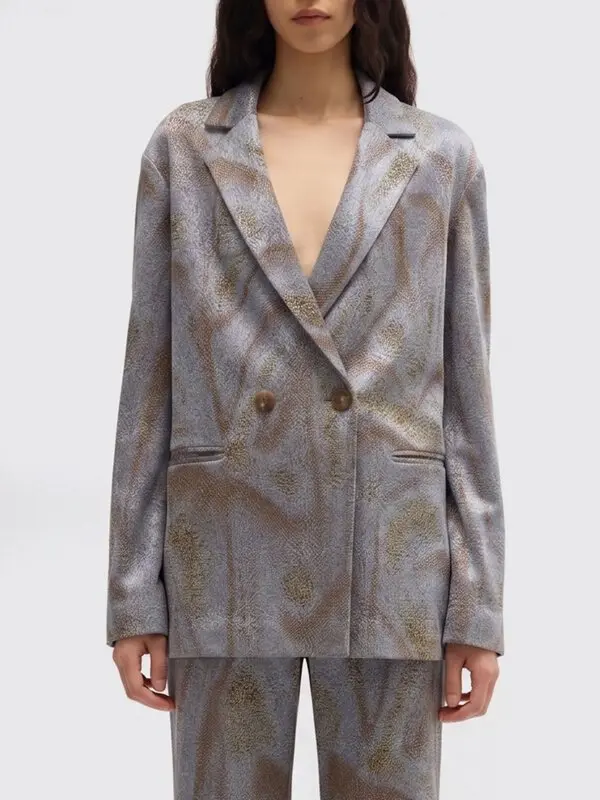 MARGHERITA MACCAPANI Double-breasted Abstract Pattern Blazer