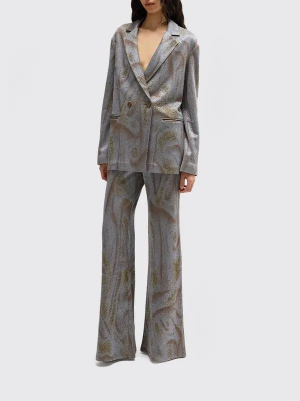 MARGHERITA MACCAPANI Double-breasted Abstract Pattern Blazer