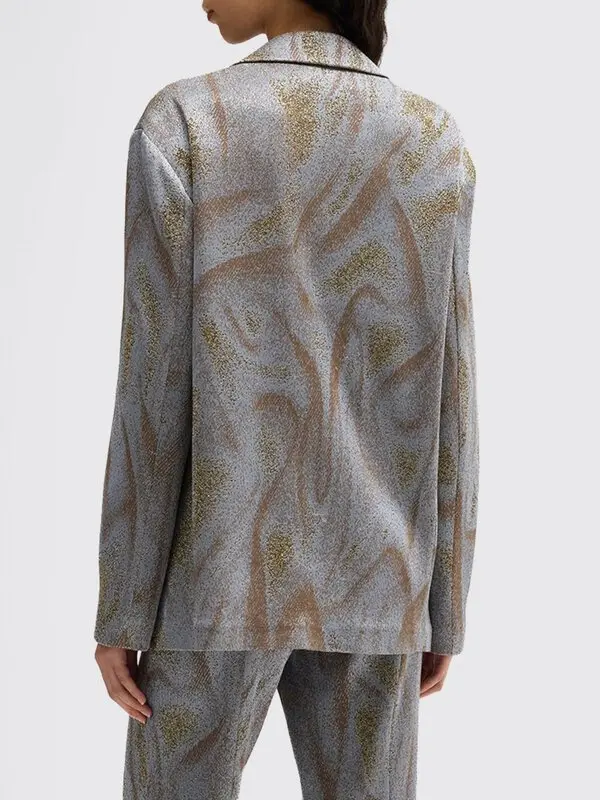 MARGHERITA MACCAPANI Double-breasted Abstract Pattern Blazer
