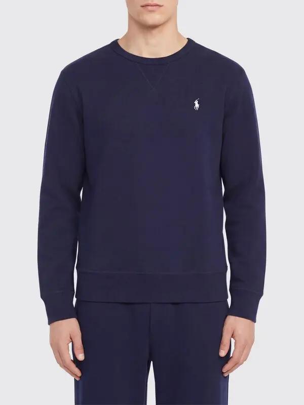 Polo Ralph Lauren Cotton Blend Crewneck Sweatshirt With Embroidered Logo - Navy