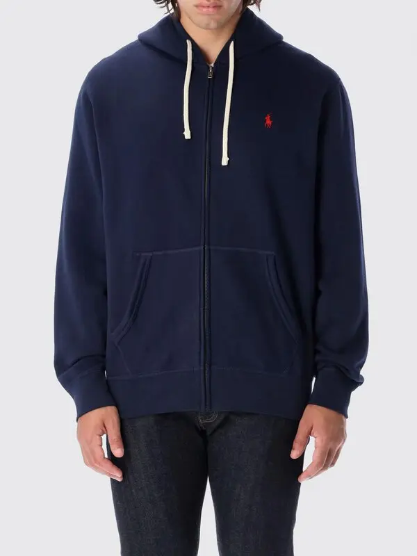 Polo Ralph Lauren Zip-up Hoodie With Embroidered Logo - Blue
