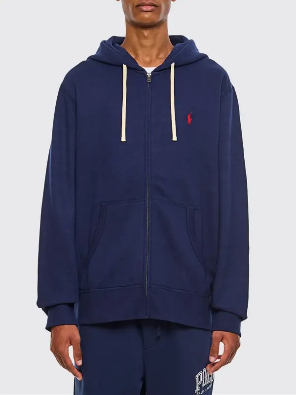 Polo Ralph Lauren Zip-up Hoodie With Embroidered Logo - Blue