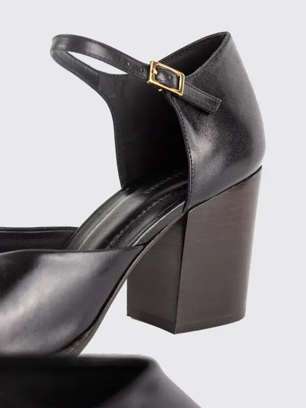 LEMAIRE Leather Mules With High Heels And An Adjustable Ankle Strap
