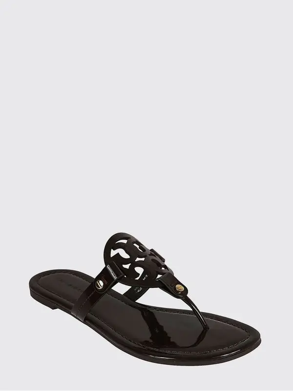 Tory Burch Miller Leather Flip Flops - Brown