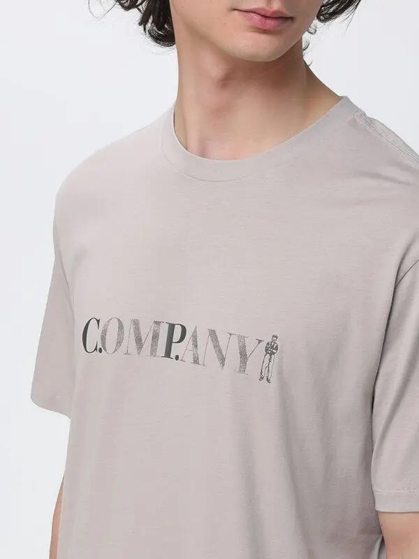 C.P. COMPANY Cotton T-shirt With Logo - Cream