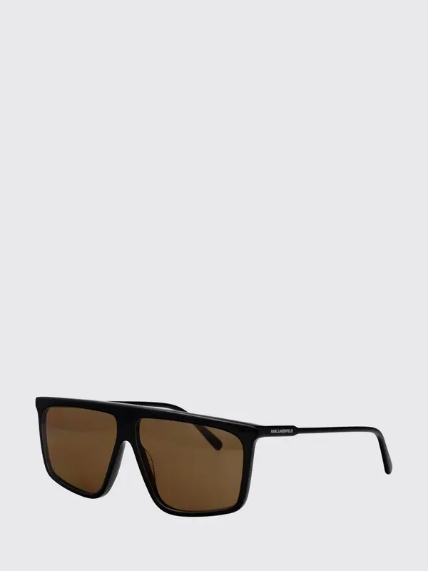 Karl Lagerfeld Square Sporty Vintage Design Sunglasses In Acetate - Black