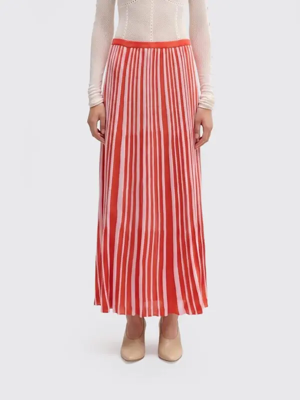 MARGHERITA MACCAPANI Pleated Viscose Blend Skirt With Abstract Pattern
