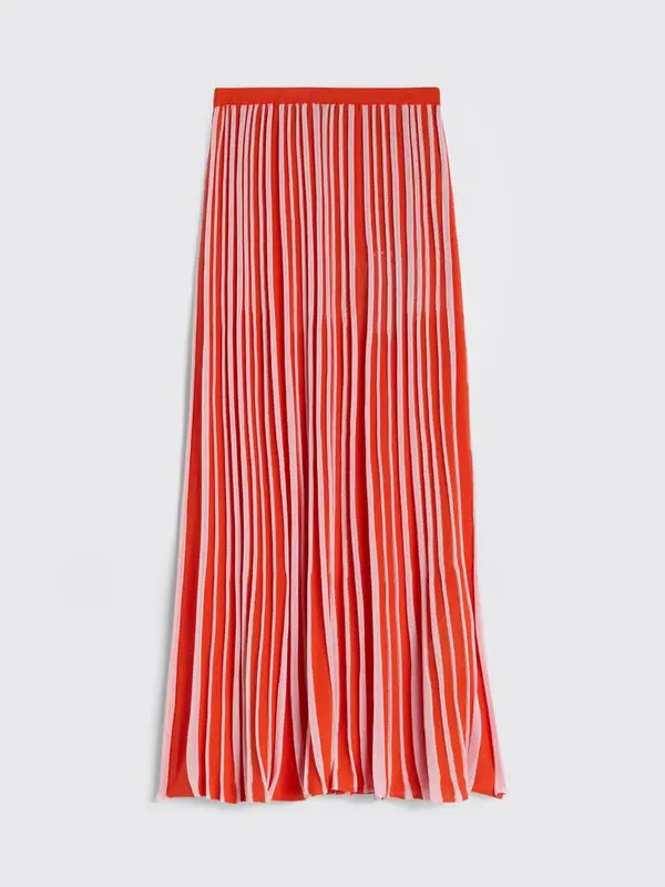 MARGHERITA MACCAPANI Pleated Viscose Blend Skirt With Abstract Pattern