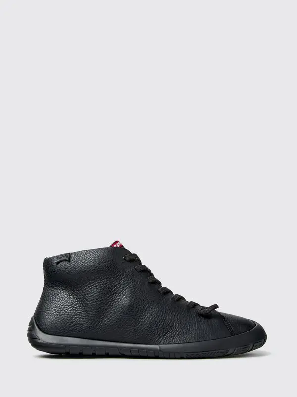 Camper Peu Path+ High Top Sneakers In Grained Leather With Elastic Laces