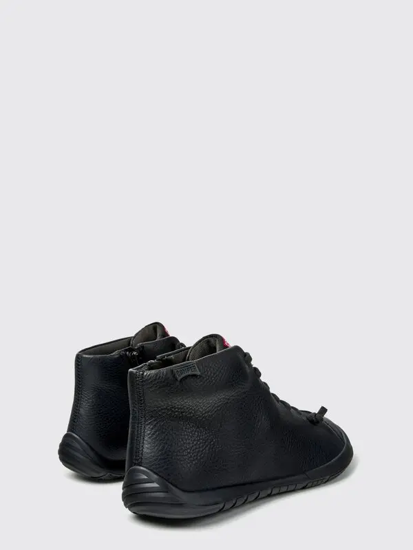 Camper Peu Path+ High Top Sneakers In Grained Leather With Elastic Laces