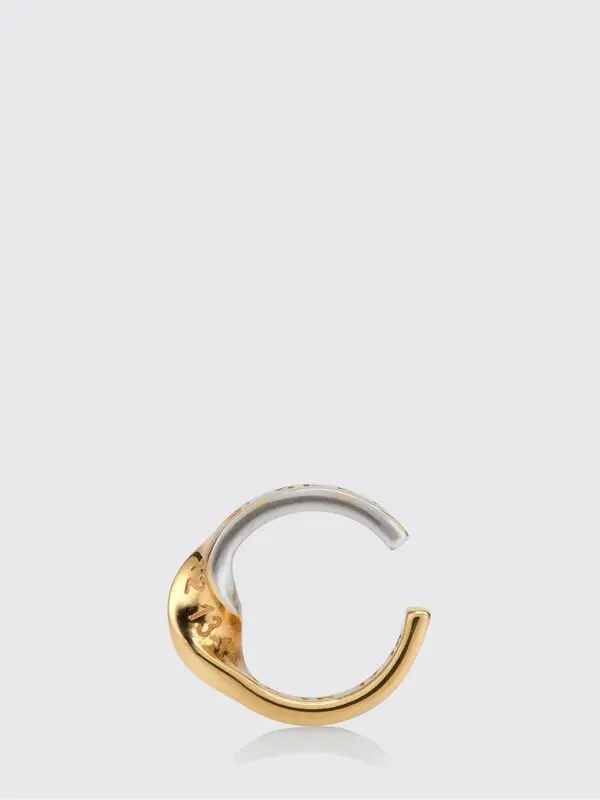 MAISON MARGIELA Two-tone Torchon Ear Cuff In Chromed Metal With Numeric Logo