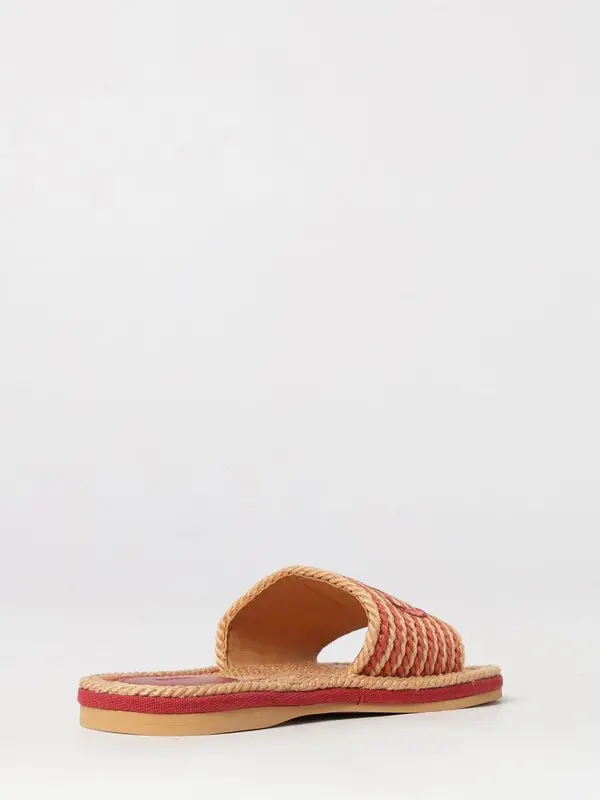 Chloé Striped Woven Rope Sliders - Pink