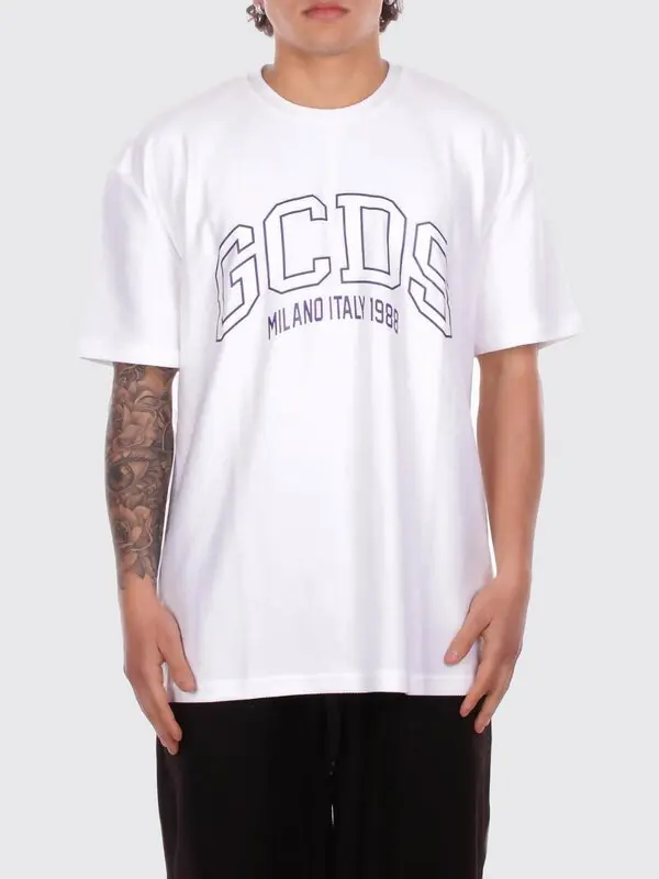 Gcds Relaxed Cotton T-shirt With Logo - White