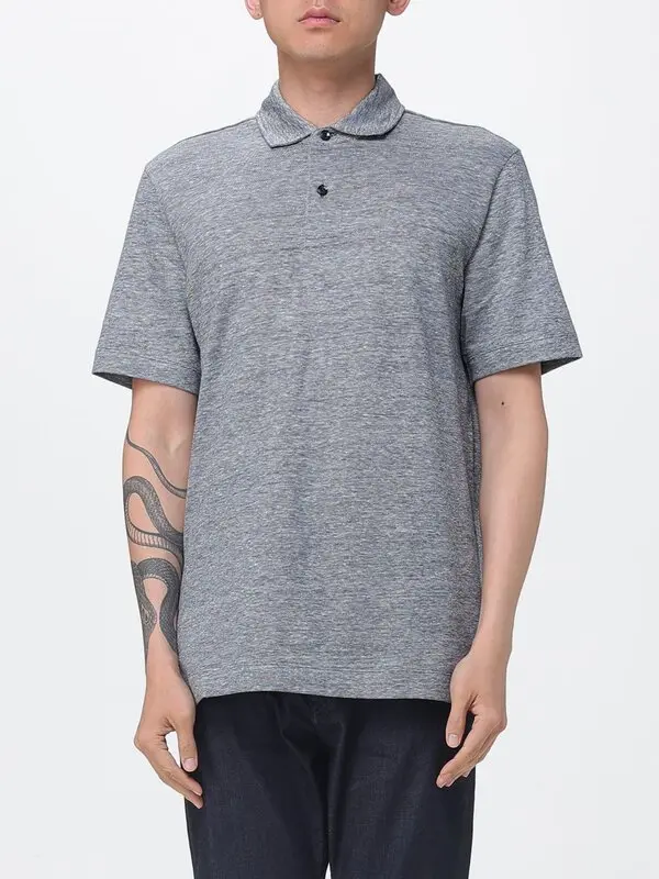 BOSS Cotton And Linen Polo - Blue