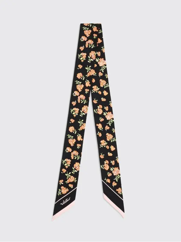 Valentino Garavani Floral Print Silk Bandeau - Black