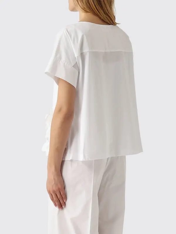 MEIMEIJ Cotton Blouse With Flowers - White