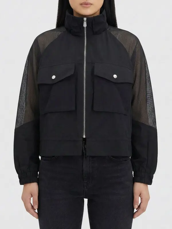 Pinko Beth Technical Fabric Windbreaker Jacket - Black