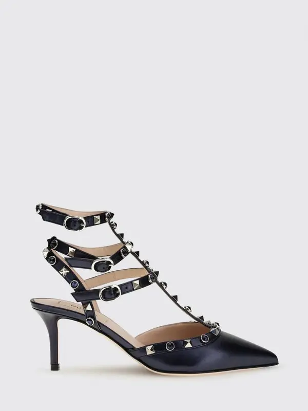 Valentino Garavani Rockstud Leather Pumps - Navy
