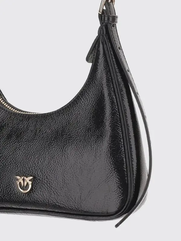 Pinko Miss Mini Small Shiny Leather Hobo Shoulder Bag