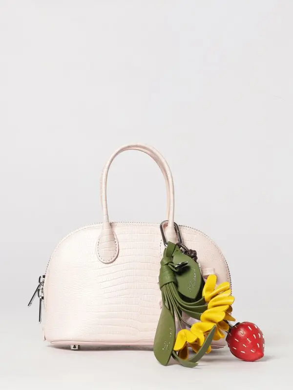 SELF-PORTRAIT Bovine Leather Mini Handbag With Double Handle And Charm - Pink