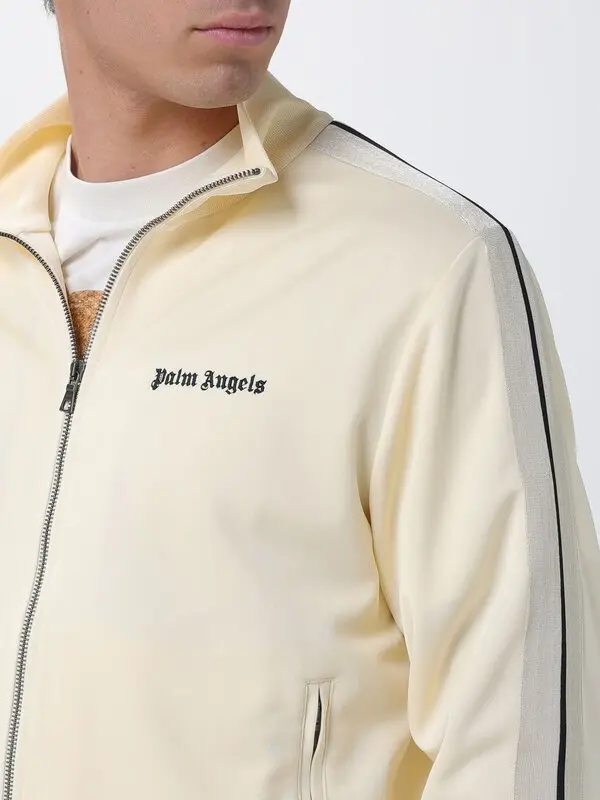 Palm Angels Acetate Zip Sweatshirt - Ivory
