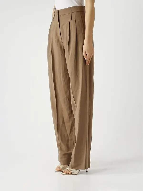 MEIMEIJ Linen Blend Wide Leg Trousers