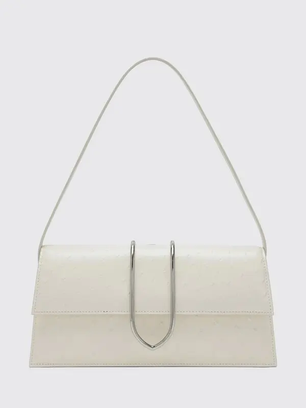 Jacquemus Le Bambino Long Shoulder Bag In Embossed Calfskin - Ivory