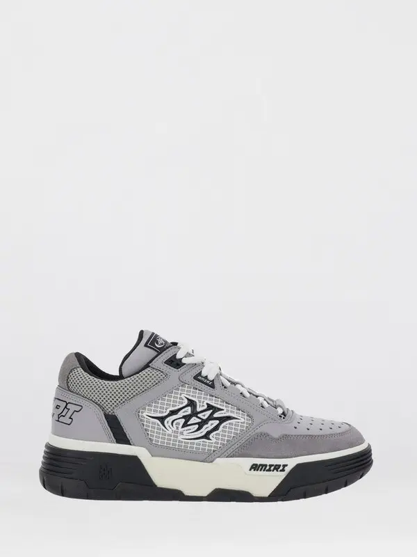 Amiri Ma94 Leather And Mesh Monogram Sneakers - Grey