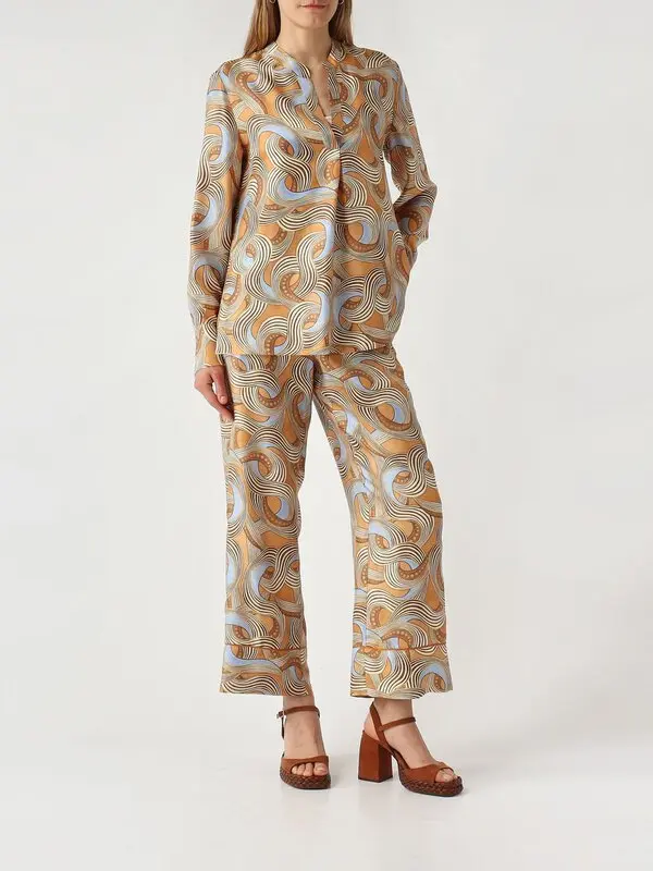 Malìparmi Printed Silk Trousers - Multicolor