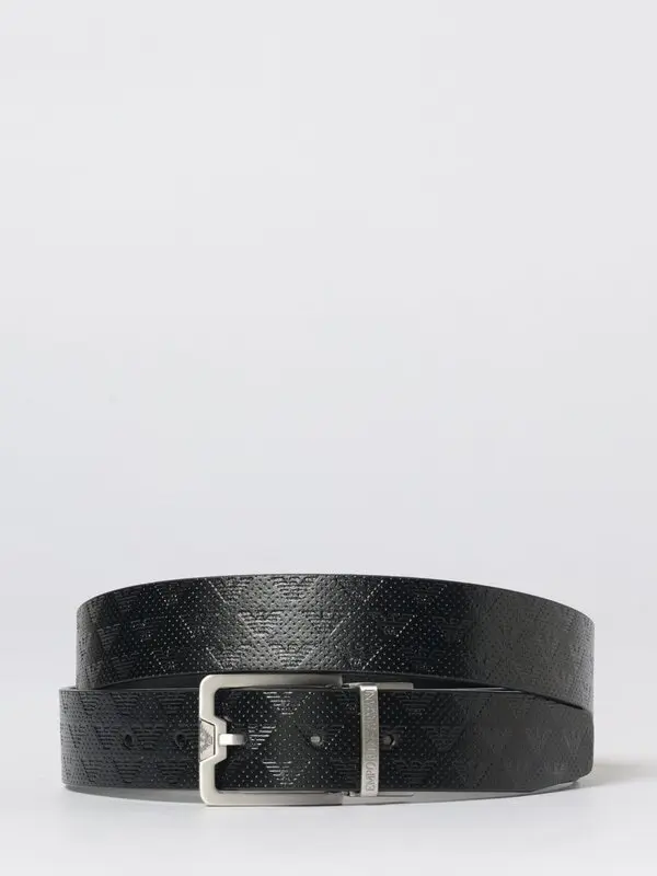 Emporio Armani Reversible Leather Belt With Logo Buckle