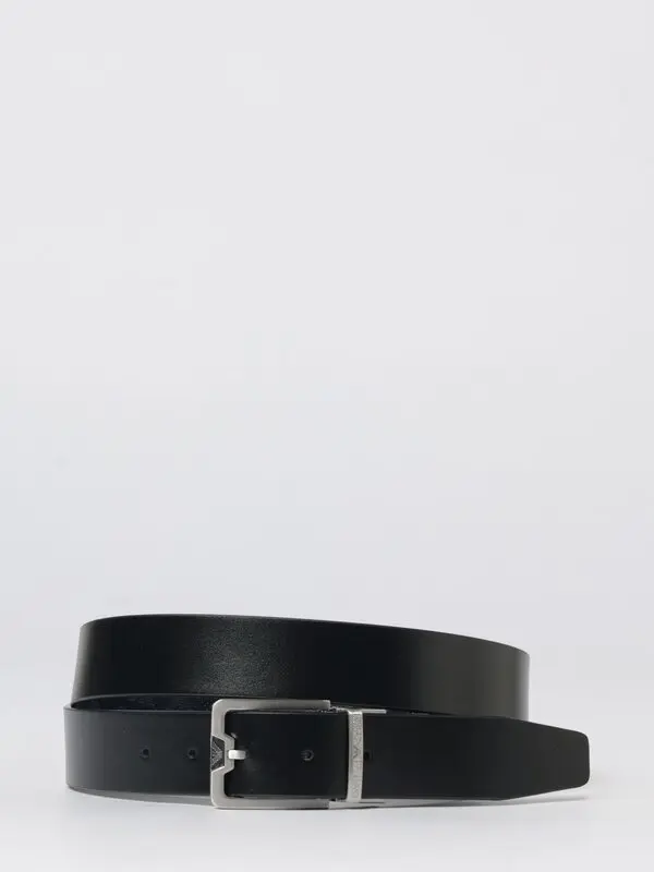 Emporio Armani Reversible Leather Belt With Logo Buckle