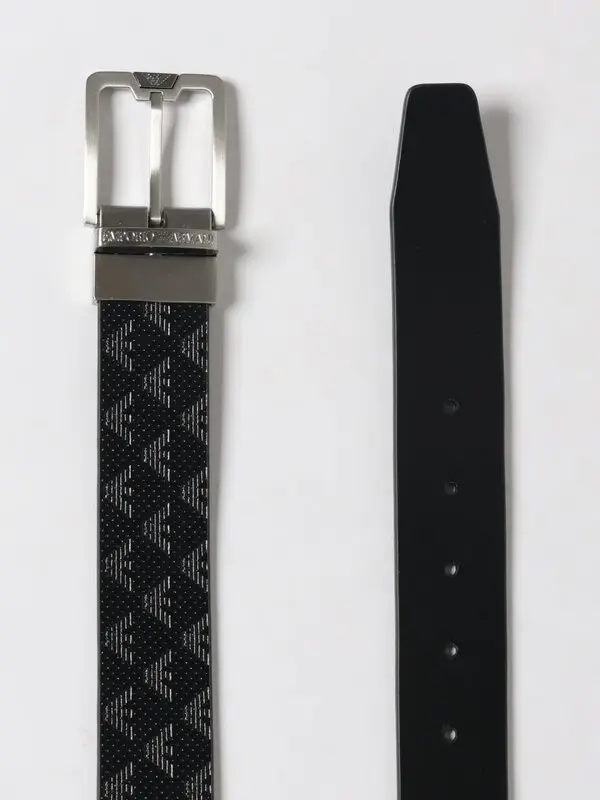Emporio Armani Reversible Leather Belt With Logo Buckle