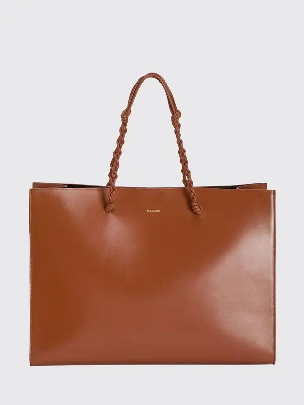 JIL SANDER Tangle Leather Tote Bag - Brown