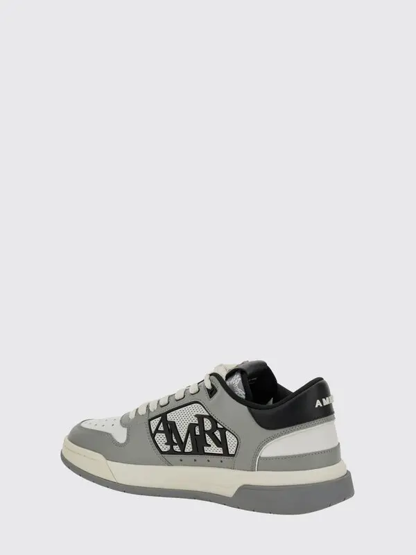 Amiri Classic Smooth Leather Sneakers With Rubber Logo And Perforated Toe