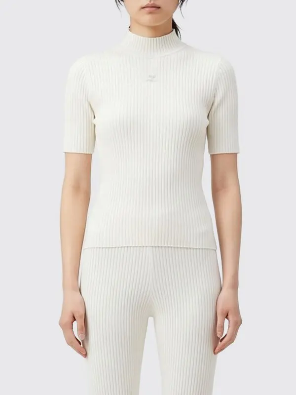 COURREGES Ribbed High Neck Jumper