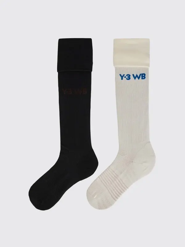 WALES BONNER Y-3 X Ribbed Cotton Socks With Jacquard Logo - White