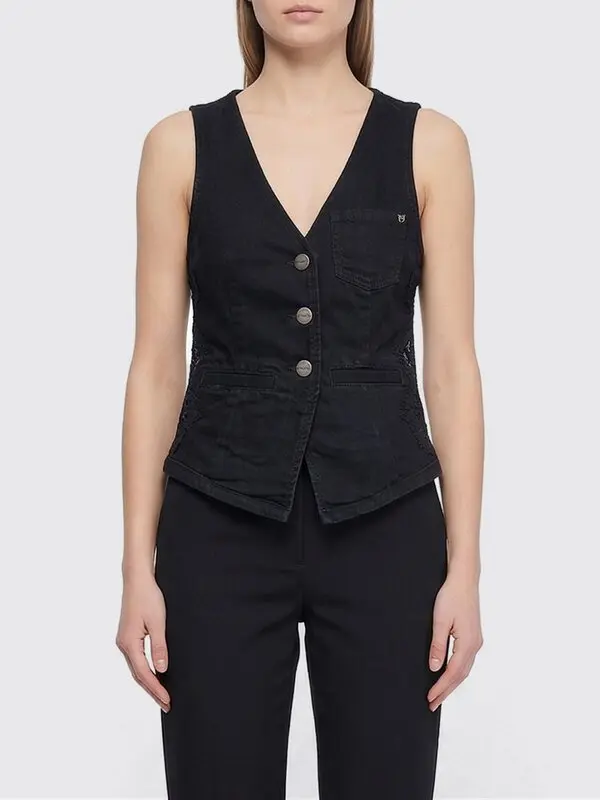 Pinko Cotton And Lace Vest