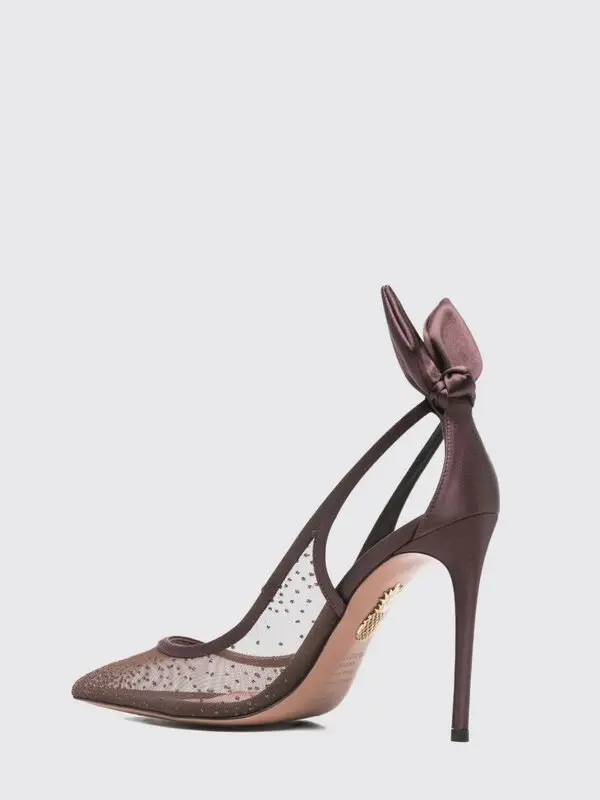 AQUAZZURA Bow Tie Mesh And Satin Pumps