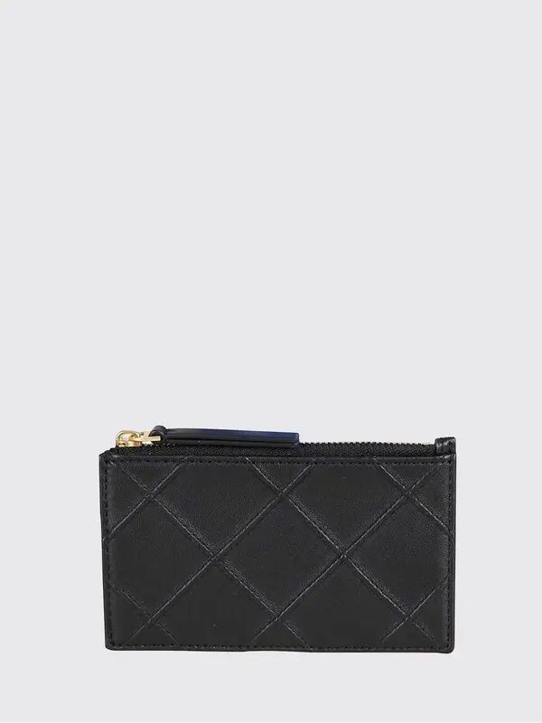 Tory Burch Fleming Quilted Nappa Leather Card Holder - Black