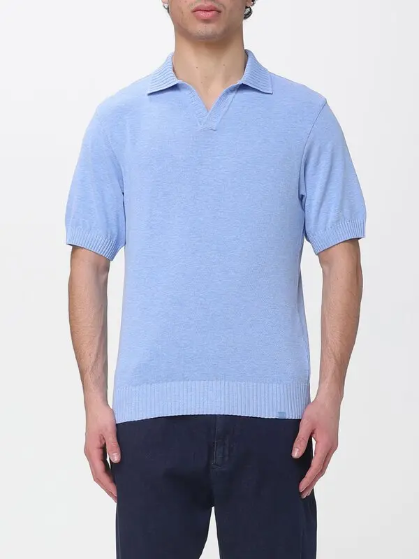 Paul & Shark Cotton Knit Polo Shirt - Gnawed Blue
