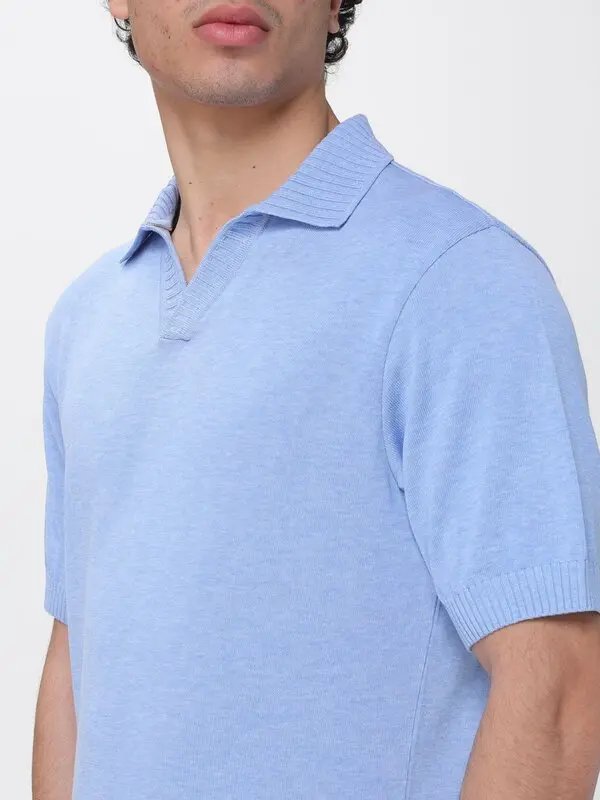 Paul & Shark Cotton Knit Polo Shirt - Gnawed Blue
